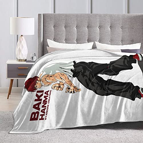 Anime Baki The Grappler Blanket Tapestry Sofa Office Bedroom Throw Blankets Super Soft Cozy Microfiber Blanket Bedding 80"X60"