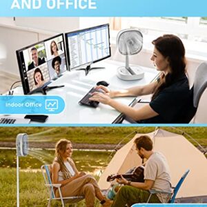 Portable Foldable Fan for Travel, Esemoil 8" Oscillating Rechargeable Fan with Remote, 10800mAh Rechargeable Folding Standing Table Fan with 4 Speeds, Floor Pedestal Fan for Bedroom Office Travel Camp