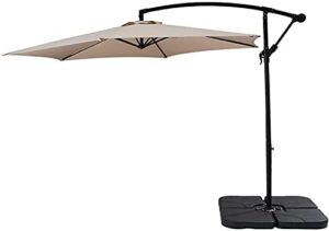 newces patio garden parasols patio umbrella round umbrella waterproof folding sunshade top garden beach umbrellas outdoor (color : light brown, size : a)