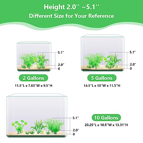 Fishdance Aquarium Plants, Artificial Fish Tank Decorations Decor Plastic Plants Set 12 Pcs