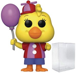 pop five nights at freddy's - balloon chica funko vinyl figure (bundled with compatible box protector case), multicolor, 3.75 inches