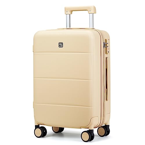 Hanke 26 Inch Luggage Large Suitcase With Spinner Wheels Tsa Luggage Suitcases Traveler's Choice Hard Case Luggage For Women & Men Rolling Checked Luggage(Cuba Sand)