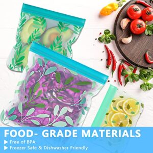 Hbaxbm 10 Pack Dishwasher Safe Reusable Bags Silicone, Leak proof Reusable Freezer Bags for Food Storage Home Organization Traval & Make-up BPA FREE for Food Storage Home BPA FREE for Salad Fruit