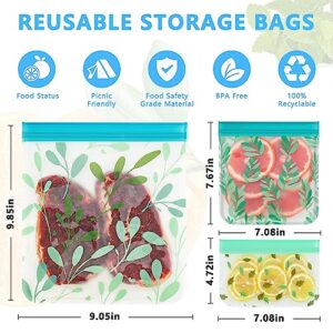 Hbaxbm 10 Pack Dishwasher Safe Reusable Bags Silicone, Leak proof Reusable Freezer Bags for Food Storage Home Organization Traval & Make-up BPA FREE for Food Storage Home BPA FREE for Salad Fruit