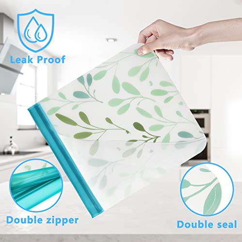 Hbaxbm 10 Pack Dishwasher Safe Reusable Bags Silicone, Leak proof Reusable Freezer Bags for Food Storage Home Organization Traval & Make-up BPA FREE for Food Storage Home BPA FREE for Salad Fruit