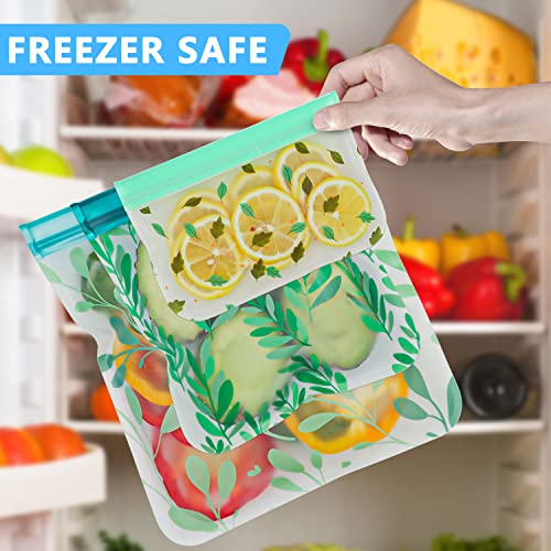 Hbaxbm 10 Pack Dishwasher Safe Reusable Bags Silicone, Leak proof Reusable Freezer Bags for Food Storage Home Organization Traval & Make-up BPA FREE for Food Storage Home BPA FREE for Salad Fruit