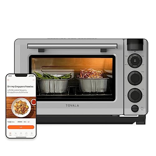 Tovala Smart Oven, 5-in-1 Air Fryer Oven Combo - Air Fry, Toast, Bake, Broil, and Reheat - Smartphone Controlled Countertop Convection and Toaster Oven - With Tovala Meal Credit ($50 Value) - WiFi