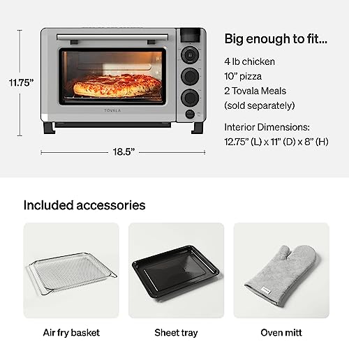 Tovala Smart Oven, 5-in-1 Air Fryer Oven Combo - Air Fry, Toast, Bake, Broil, and Reheat - Smartphone Controlled Countertop Convection and Toaster Oven - With Tovala Meal Credit ($50 Value) - WiFi