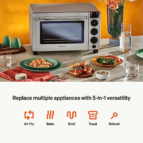 Tovala Smart Oven, 5-in-1 Air Fryer Oven Combo - Air Fry, Toast, Bake, Broil, and Reheat - Smartphone Controlled Countertop Convection and Toaster Oven - With Tovala Meal Credit ($50 Value) - WiFi