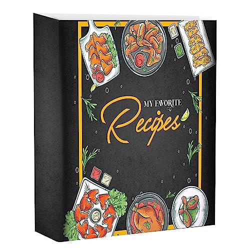 67 pcs Recipe Book Elegant 3-Ring Design, This Recipe Book to Write in Your Own Recipes Has 30 Paper Sheets, 6 Divider Sheets, 30 Clear Protective Sleeves Recipe Binder, Ideal for Family Recipes.