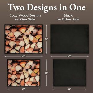 Choice Home Goods Magnetic Fireplace Cover - Cozy Wood Design Fireplace Draft Blocker - Fire Place Cover for The Living Room - Fireplace Insulation Draft Stopper - Fireplace Blanket - 39 x 32”