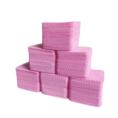 540Pcs Lint Free Nail Wipes, Faiteary Absorbent Gel Nail Polish Remover Pads, Non Lint Soft Glue Cleaning Wipes for Nail Polish or Eyelash Extension (540 Pcs-Pink)