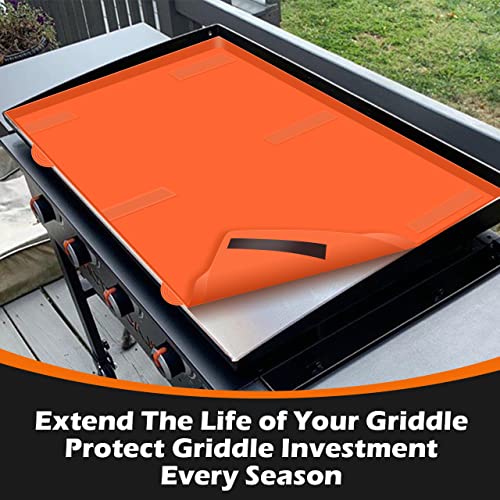 36" Griddle Mat Silicone for Blackstone, Magnetic Protective Top Covers for Blackstone Protector Outdoor-Orange