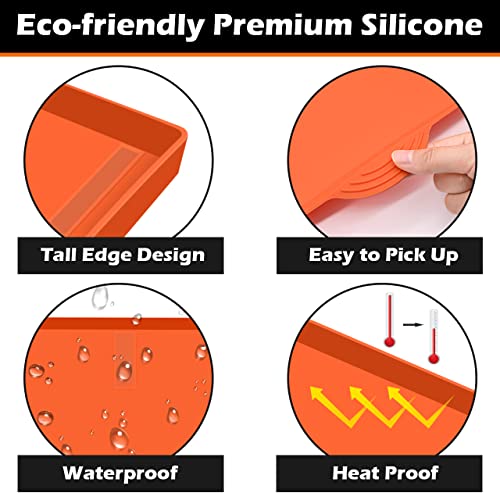 36" Griddle Mat Silicone for Blackstone, Magnetic Protective Top Covers for Blackstone Protector Outdoor-Orange