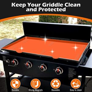 36" Griddle Mat Silicone for Blackstone, Magnetic Protective Top Covers for Blackstone Protector Outdoor-Orange