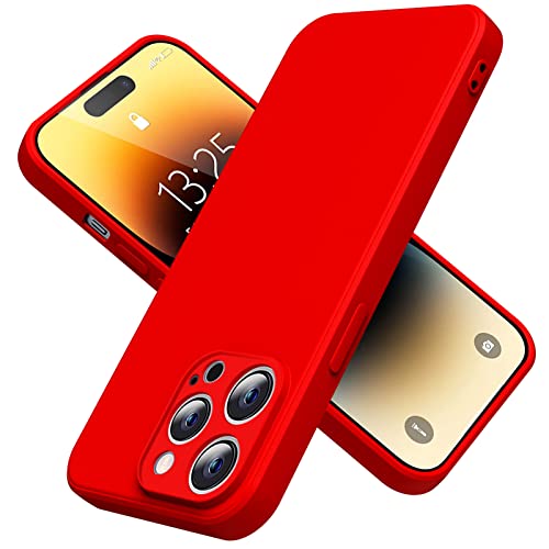 RLUYIDIKS for iPhone 14 Pro Max Case Silicone Slim Full Body Protective Cover for iPhone 14 pro max case Shock Absorption, Skin Friendly 6.7Inch Phone Case.Red RUS05-32