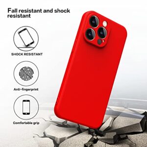 RLUYIDIKS for iPhone 14 Pro Max Case Silicone Slim Full Body Protective Cover for iPhone 14 pro max case Shock Absorption, Skin Friendly 6.7Inch Phone Case.Red RUS05-32