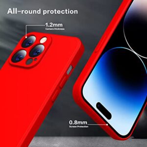 RLUYIDIKS for iPhone 14 Pro Max Case Silicone Slim Full Body Protective Cover for iPhone 14 pro max case Shock Absorption, Skin Friendly 6.7Inch Phone Case.Red RUS05-32