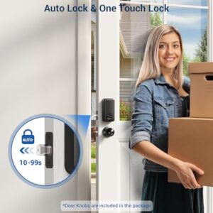 Veise Keyless Entry Door Lock with 2 Door Knobs - Keypad Door Lock with Handle, Front Door Lock Set, Electronic Keypad Deadbolt Smart Lock, Auto Lock, Easy Installation, Oil-Rubbed Bronze