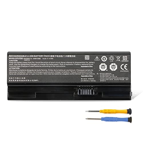 NH50BAT-4 41Wh Laptop Battery for PROSTAR Clevo NH50ED HASEE G7-CT7NA GIGABYTE Gigabyte A5 X1 SHINELON T3 PRO MEDION MD64300 SYSTEMAX System76 Gazelle Sager G58R MIFCOM EG5 i7-GTX 1660 Ti 14.6V