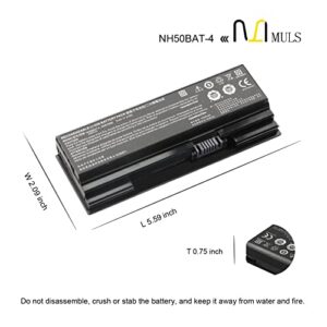 NH50BAT-4 41Wh Laptop Battery for PROSTAR Clevo NH50ED HASEE G7-CT7NA GIGABYTE Gigabyte A5 X1 SHINELON T3 PRO MEDION MD64300 SYSTEMAX System76 Gazelle Sager G58R MIFCOM EG5 i7-GTX 1660 Ti 14.6V