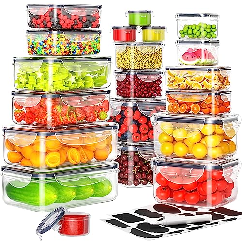 40 PCS Food Storage Containers with Lids Airtight (20 Containers & 20 Lids), Plastic Meal Prep Container-Stackable 100% Leakproof & BPA-Free Organization and Storage Set, Lunch Containers