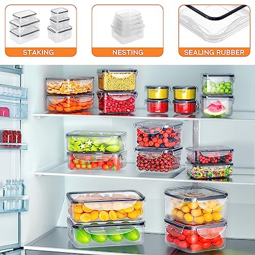 40 PCS Food Storage Containers with Lids Airtight (20 Containers & 20 Lids), Plastic Meal Prep Container-Stackable 100% Leakproof & BPA-Free Organization and Storage Set, Lunch Containers