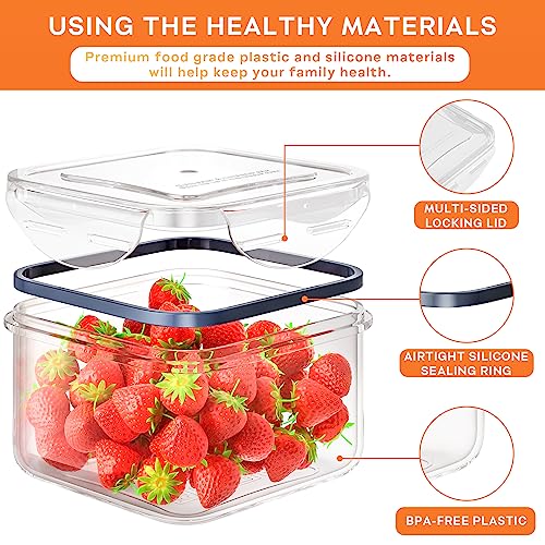 40 PCS Food Storage Containers with Lids Airtight (20 Containers & 20 Lids), Plastic Meal Prep Container-Stackable 100% Leakproof & BPA-Free Organization and Storage Set, Lunch Containers