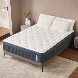 king mattress, lechepus 14 inch hybrid mattress,plush gel memory foam and pocket springs mattress in box,fiberglass free,king size mattressfor cooler supportive & back pain relief, 76" x 80" x 14"