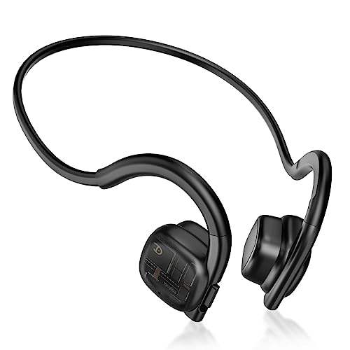 Bone Conduction Headphones, Open Ear Sports Headphones Wireless with Mic, Bluetooth 5.3, IPX6 Waterproof, Hi-Fi Sound Quality Bass Dynamic Unit, Only 23g, Perfect for Workout, Running, Cycling, Hiking