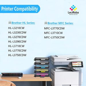 LeciRoba Compatible for Brother HL-L3270CDW Toner Cartridges High Yield TN227 TN-227 Replacement for Brother HL-L3290CDW HL-L3210CW HL-L3230CDW MFC-L3770CDW Printer (2Black/Cyan/Yellow/Magenta, 5 PK)