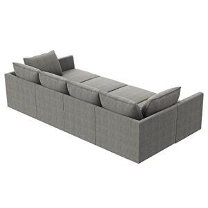 HONBAY Modular Sectional Sofa Bed with Ottomans U Shape Modular Couch Sectional Sleeper Modular Sofa with Storage Seats, Grey