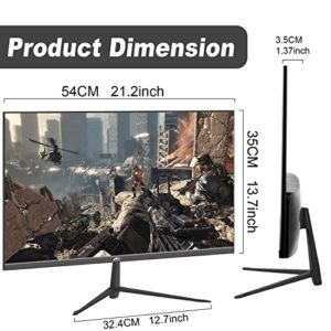 Kenowa Computer Monitor 24 Inch IPS Full HD 1080P Monitor 75Hz 100% sRGB PC Monitor HDMI VGA Port VESA 75 * 75mm Desktop Monitor, for Computer/Laptop/PS4/5/Switch/Xbox Black