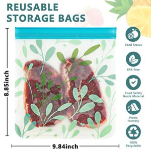 4 Pack Dishwasher Safe Reusable Gallon Freezer Bags,Reusable Food Storage Bags,Reusable Ziplock Bags Silicone For Travel/Home Kitchen Organization Marinate Meats, Cereal, Sandwich, Snack (BPA FREE)