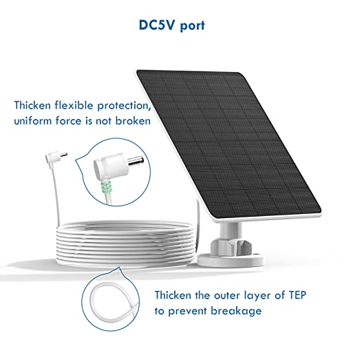 6W Solar Panel Charging Compatible with Ring Spotligth Cam Battery & New Ring Stick Up Battery Cam only, with 13.1ft Waterproof Charging Cable, IP65 Weatherproof,Includes Secure Wall Mount