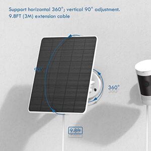 6W Solar Panel Charging Compatible with Ring Spotligth Cam Battery & New Ring Stick Up Battery Cam only, with 13.1ft Waterproof Charging Cable, IP65 Weatherproof,Includes Secure Wall Mount