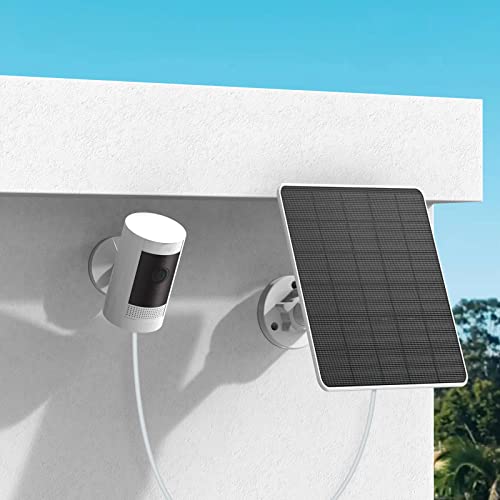 6W Solar Panel Charging Compatible with Ring Spotligth Cam Battery & New Ring Stick Up Battery Cam only, with 13.1ft Waterproof Charging Cable, IP65 Weatherproof,Includes Secure Wall Mount