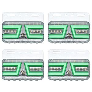 4pcs side marker truck 24v trailer clearance lights lighting dynamic turn signal red white amber blue green,green