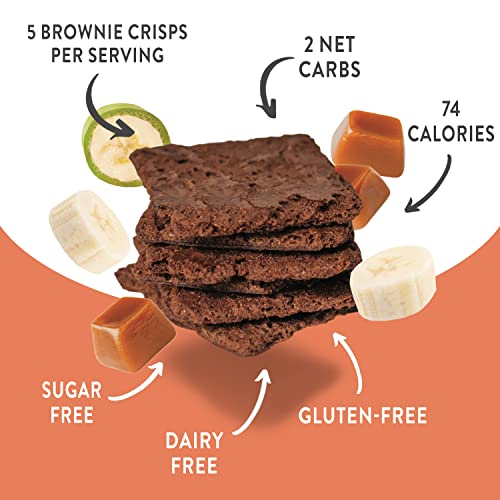 Bantastic Brownie Keto Snack, Salted Caramel Crisps - Crunchy Thin, Naturally Sweet Sugar Free Brownies Snack, Gluten Free, Low Carb, Dairy Free, 3 Oz Ea (Pack of 2)