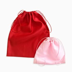 Red Satin Dust Bag - Extra Small to Extra Large - Silk peau de soie dust bag made in USA (L Portrait - 22x28")