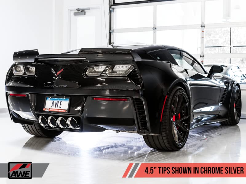 AWE Tuning 14-19 Chevy Corvette C7 Z06/ZR1 (w/o AFM) Track Edition Axle-Back Exhaust w/Chrome Tips - 3020-42073