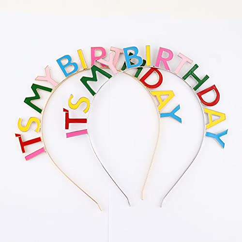 UUYYEO It's My Birthday Headband Birthday Crown Headband Birthday Party Hairband Birthday Tiara Headband Happy Birthday Headpiece