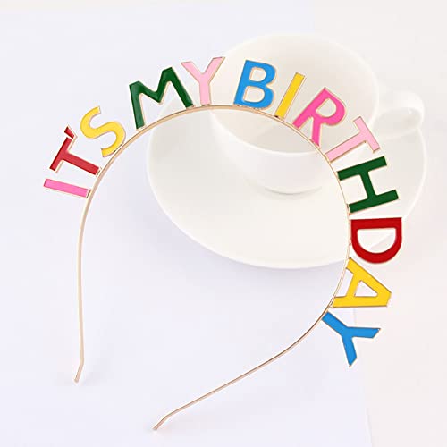 UUYYEO It's My Birthday Headband Birthday Crown Headband Birthday Party Hairband Birthday Tiara Headband Happy Birthday Headpiece