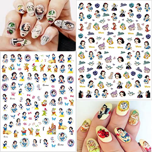 6 Sheets Kawaii Nail Art Stickers 3D Anime Design Nail Charms Cute Cartoon Nail Stickers Self-Adhesive Acrylic Nail Art Supplies Mermaid Nail Decals for Women Girls Kawaii Nails Art Decorations