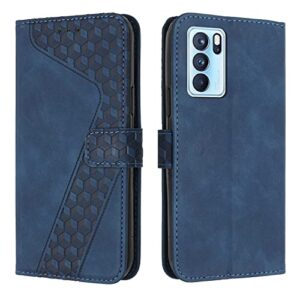 smartphone flip cases wallet case compatible with oppo reno 6 pro 5g, vintage pu leather phone case magnetic flip folio leather case credit card holder kickstand shockproof case flip cases ( color : b