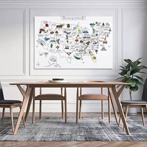 Tour The States Poster, Map USA America Poster, USA Map United States of America Travel Wall Art Dec Canvas Art Poster And Wall Art Picture Print Modern Family Bedroom Decor Posters 24x36inch(60x90cm)