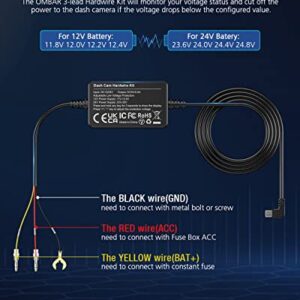 OMBAR Dash Cam Front and Rear + OMBAR Dash Cam Hardwire Kit