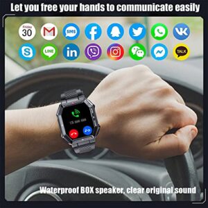 GUIQU Smart Watch, Military Grade IP68 Waterproof [GPS 45mm] 1.85" HD LCD Touch Screen, Smart Watch with Heart Rate Blood Pressure Sleep Monitor, Answer/Make Call, Sports Watch for Android and iOS