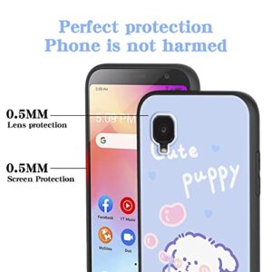 Nuouxoco for Alcatel TCL A3 Phone Case, for TCL A509DL Cover Fun Cute Dog Design Cartoon Animal Style with Strap Lanyard Slim Soft TPU Bumper Shockproof Protective Purple Case - Cute Puppy