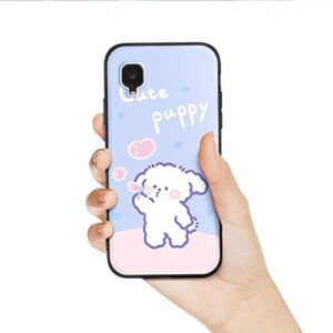 Nuouxoco for Alcatel TCL A3 Phone Case, for TCL A509DL Cover Fun Cute Dog Design Cartoon Animal Style with Strap Lanyard Slim Soft TPU Bumper Shockproof Protective Purple Case - Cute Puppy